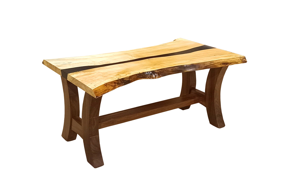 Falling Waters Live Edge Bench | Optional Epoxy River | USA Made – IP ...