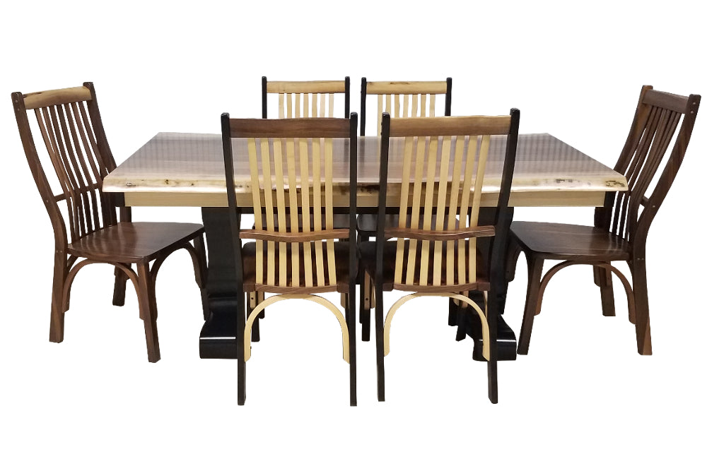 Woodland Table Set | Live Edge Tri-wood Dining Set | Made in USA – IP ...